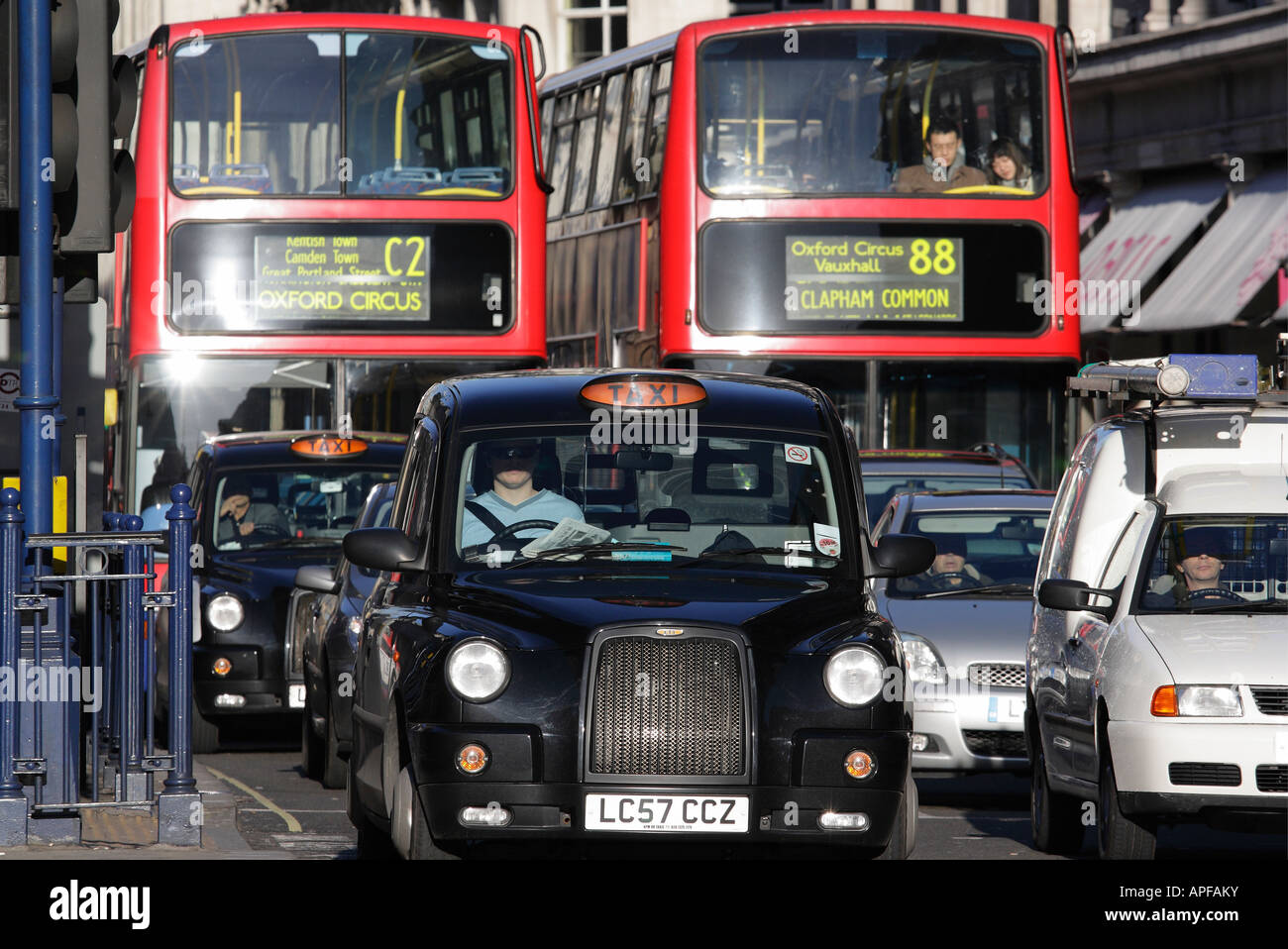 Traffic at Oxford Circus London 3 Stock Photo - Alamy