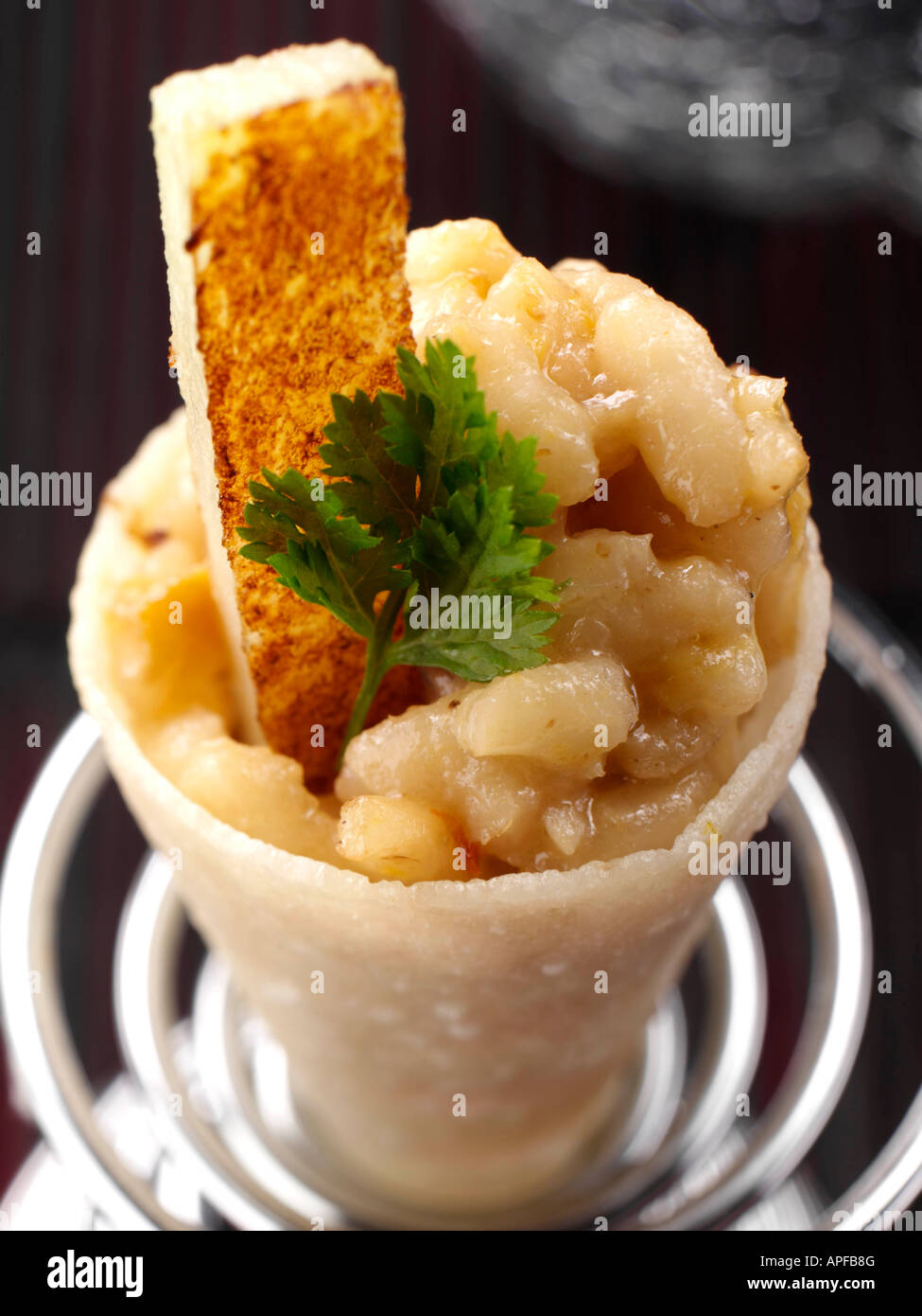 Pumpkin Risotto canape gourmet editorial food Stock Photo - Alamy