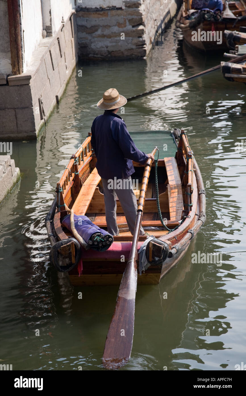 Boatman, Zhou Zhuang, China Stock Photo - Alamy