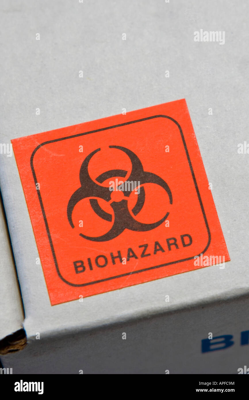 Bio Hazard Warning Sticker Stock Photo - Alamy