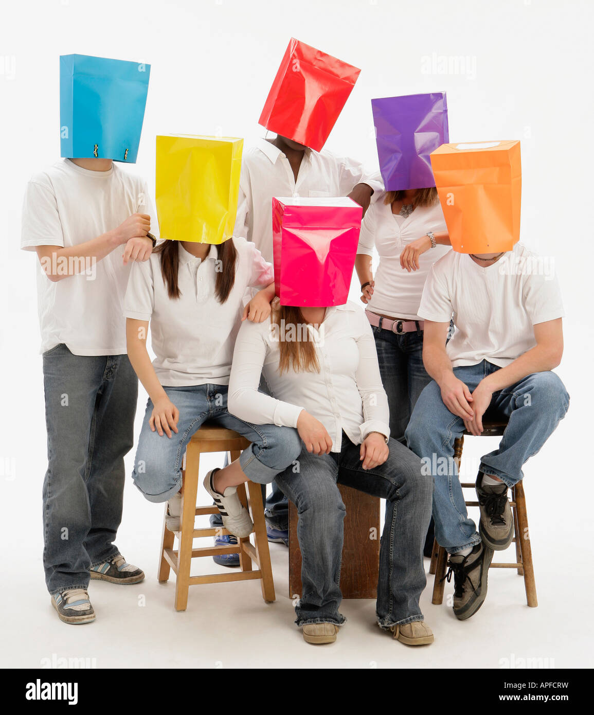 Group of teens with color blindness Stock Photo - Alamy