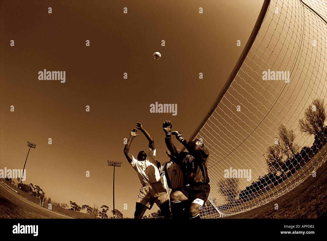 Goalkeeper punching ball hi-res stock photography and images - Alamy