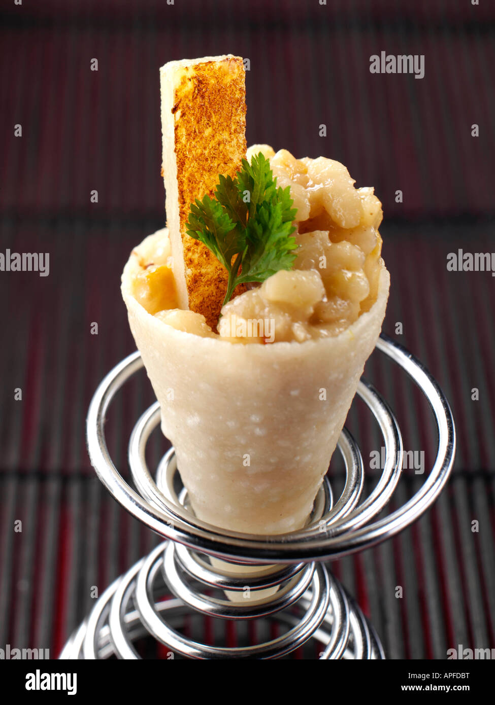 Pumpkin Risotto canape gourmet editorial food Stock Photo - Alamy