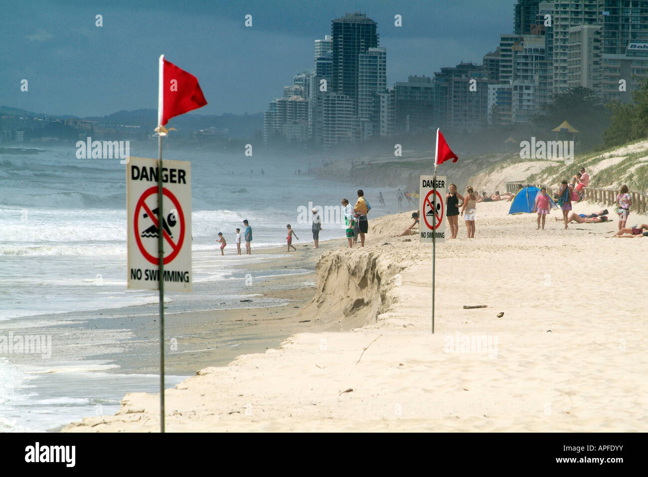 Gold Coast Queensland Australia Storm ravaged beaches at this popular ...