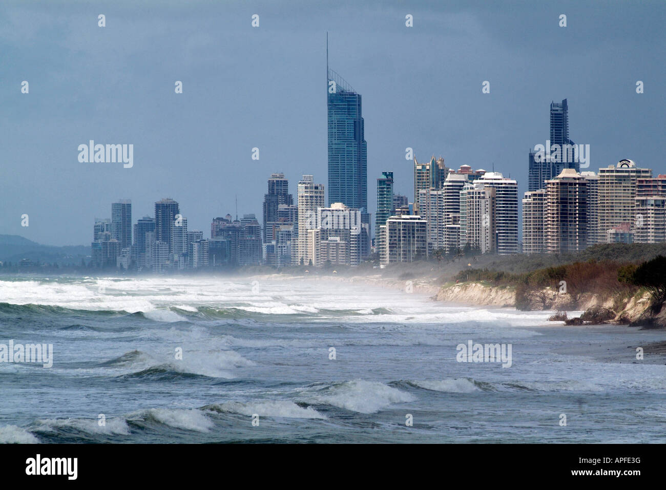 Gold Coast Queensland Australia Storm ravaged beaches at this popular ...
