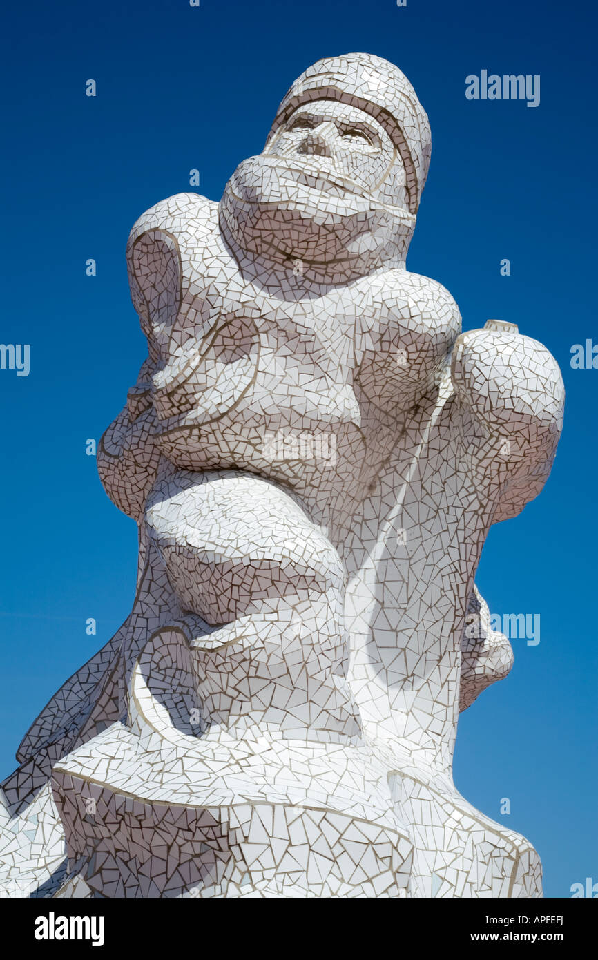 Statue of Captain Scott clad in white mosaic tiles commemorating his ...