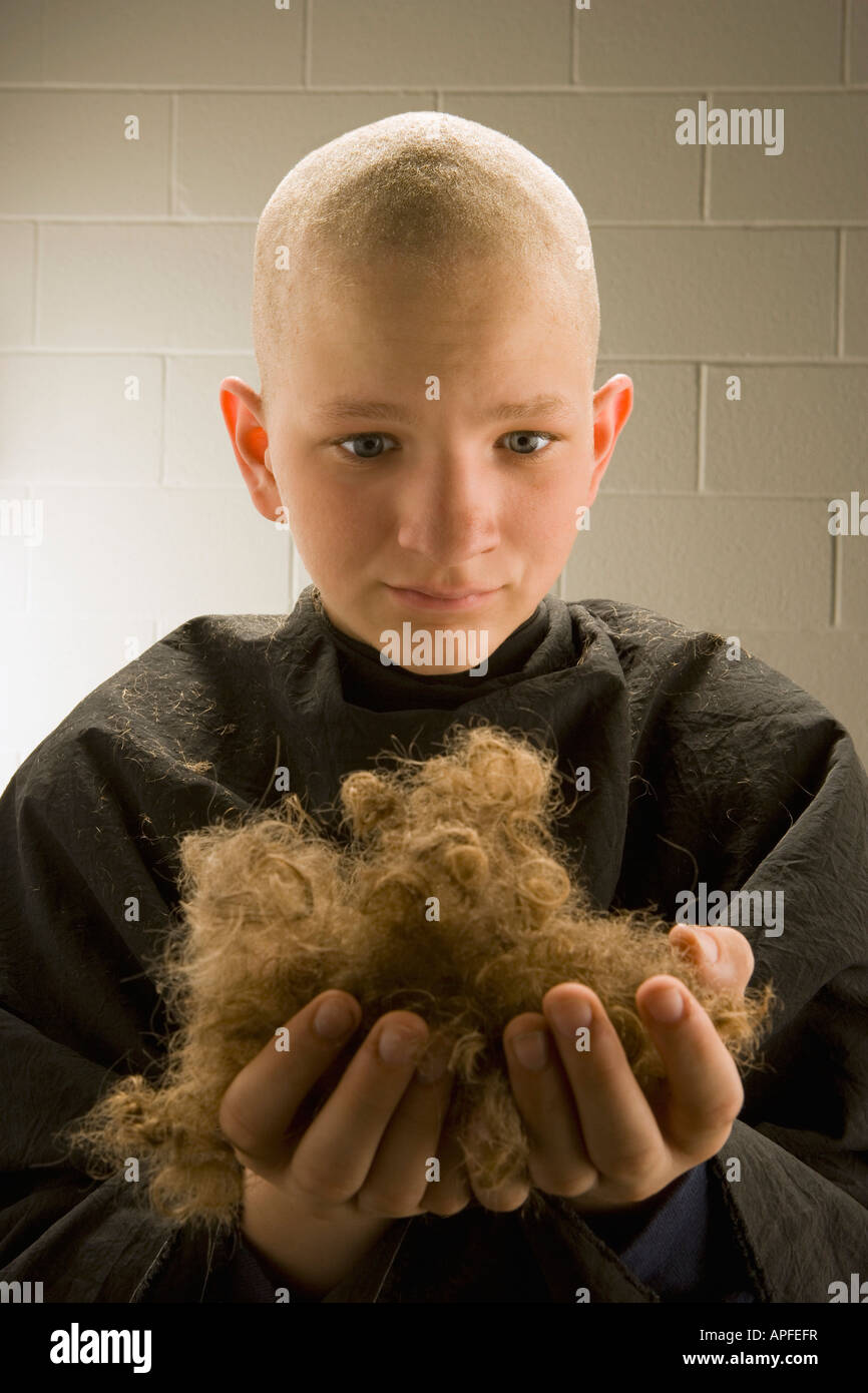 Boy shaved head hair cut hi-res stock photography and images - Alamy