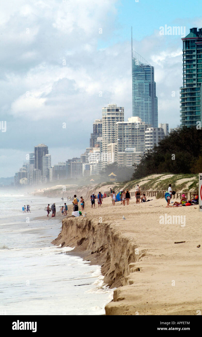 Gold Coast Queensland Australia Storm ravaged beaches at this popular ...