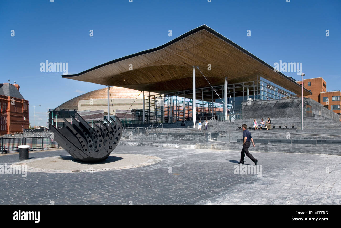front area of the Senedd building of the Welsh Assembly Stock Photo - Alamy