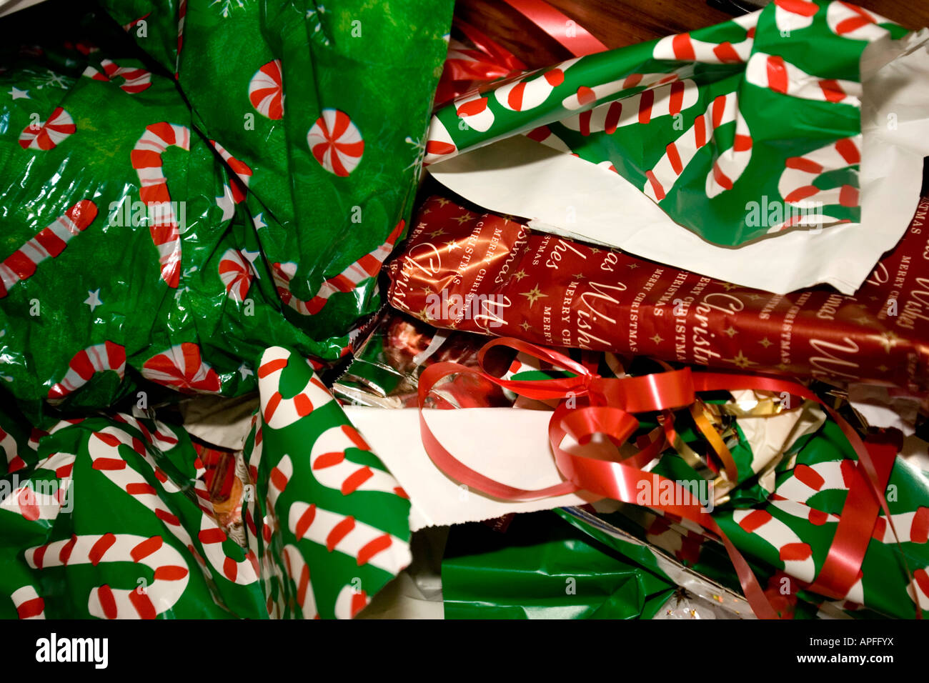 Ripped christmas wrapping paper hi-res stock photography and images - Alamy