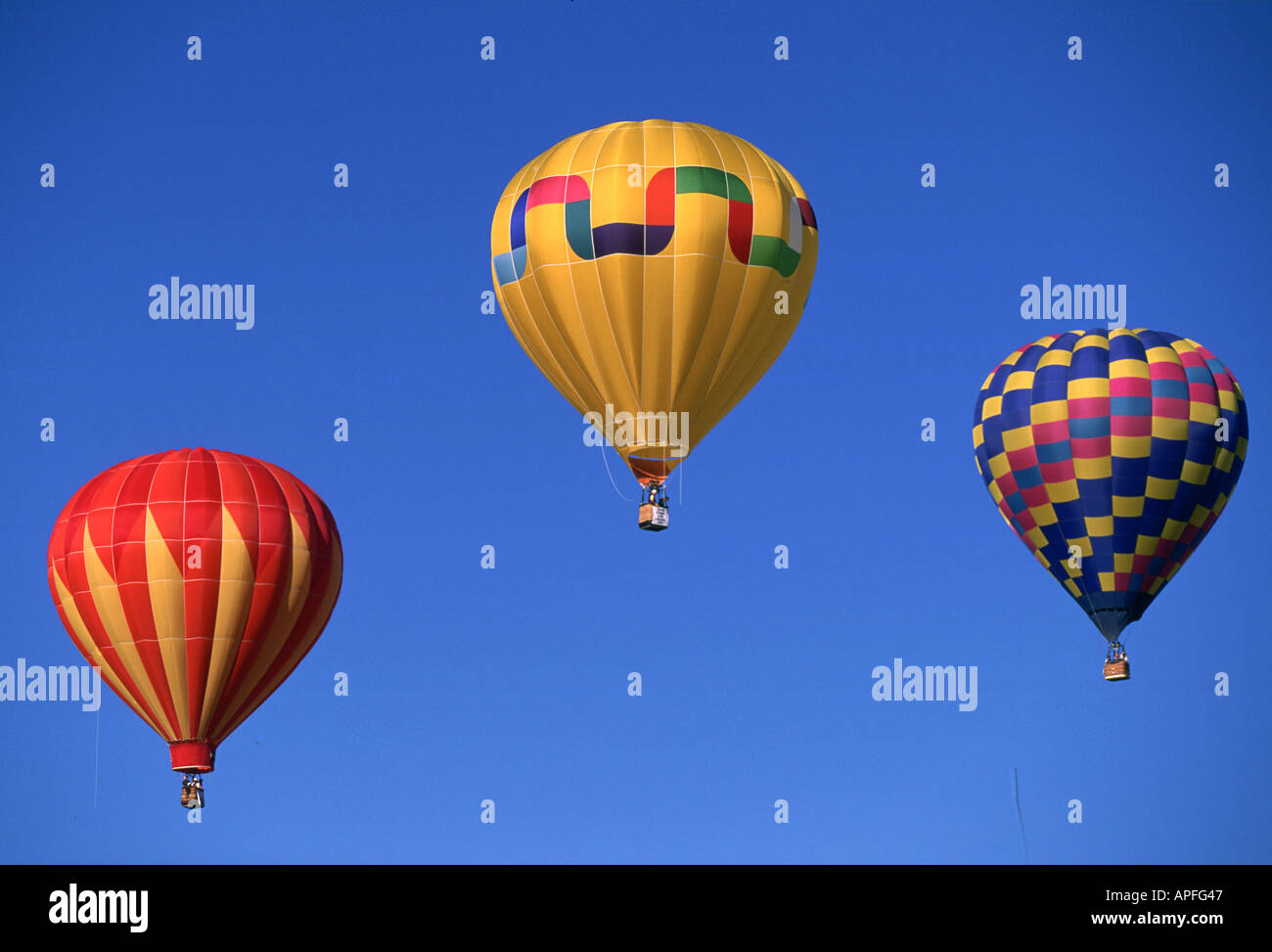 Three Hot air balloons in flight, Colorado, USA Stock Photo - Alamy