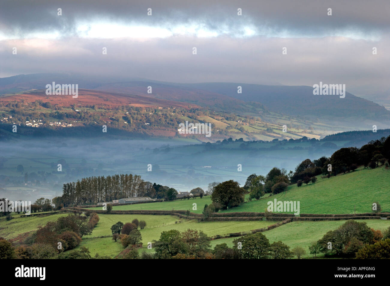 The Black Mountains at sunrise, Powys, Wales, Autumn Stock Photo - Alamy