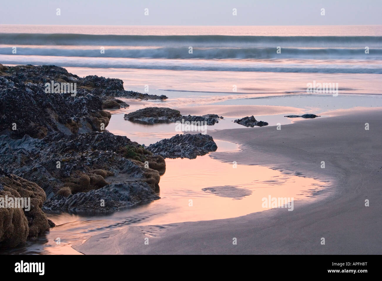 Sunset at Borth Beach, Ceredigion Stock Photo - Alamy