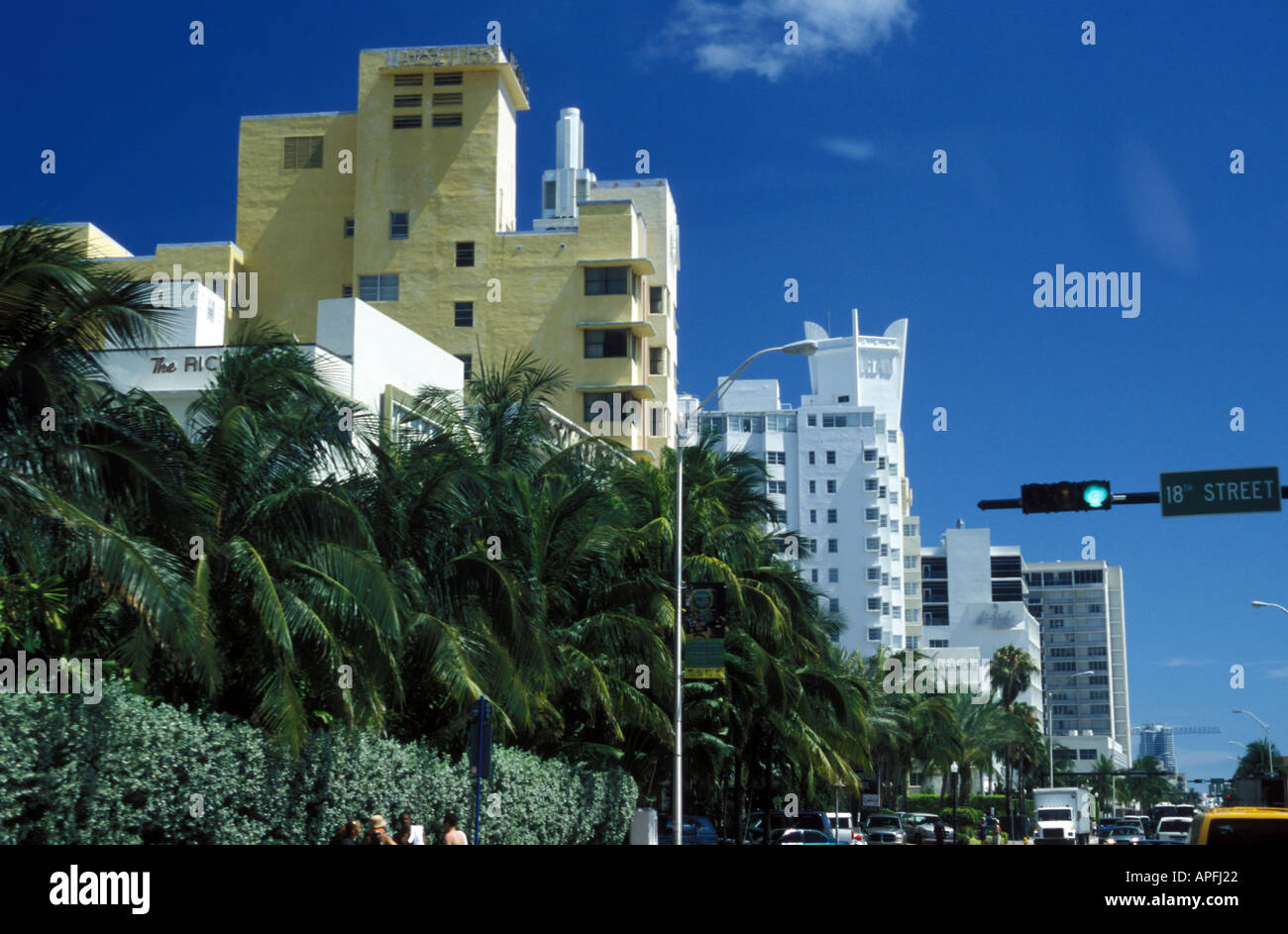 Art deco hotels, Miami beach, USA Stock Photo - Alamy
