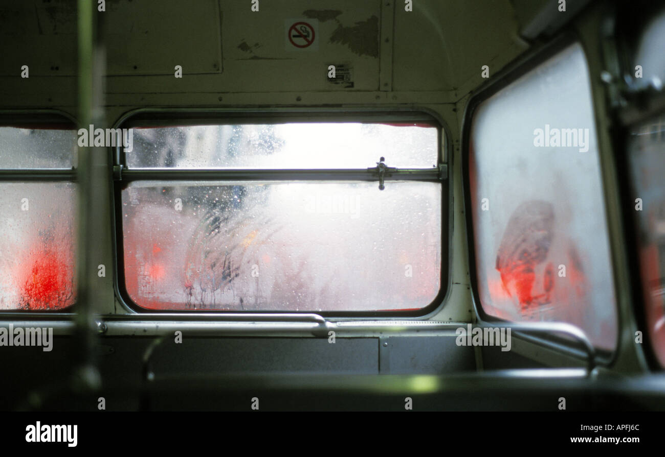 Steamed up windows of a Routemaster bus, London UK Stock Photo - Alamy