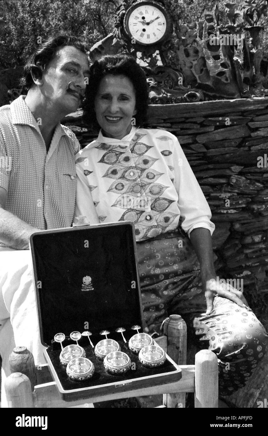 Dali and Gala after their church wedding Port Lligat 1958 Stock Photo ...