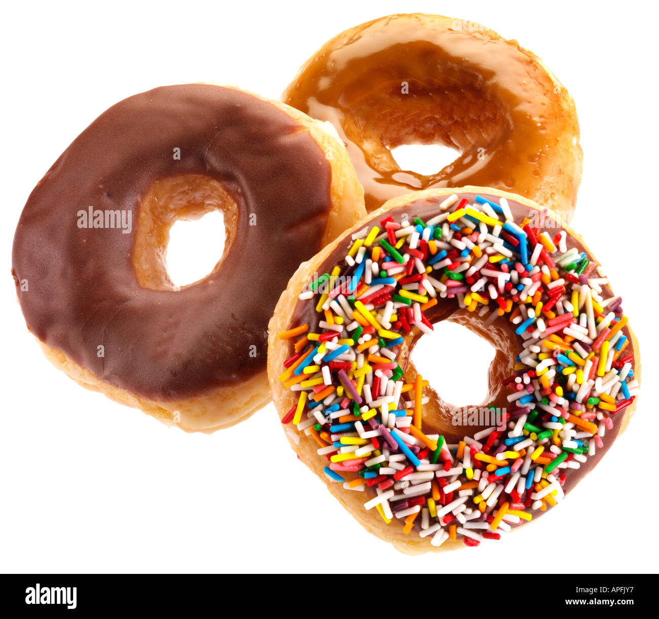 THREE DOUGHNUTS CUT OUT Stock Photo - Alamy