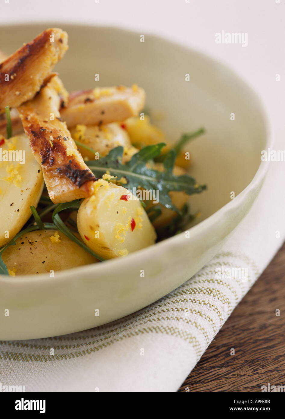 Chicken rocket and potato meal Stock Photo - Alamy