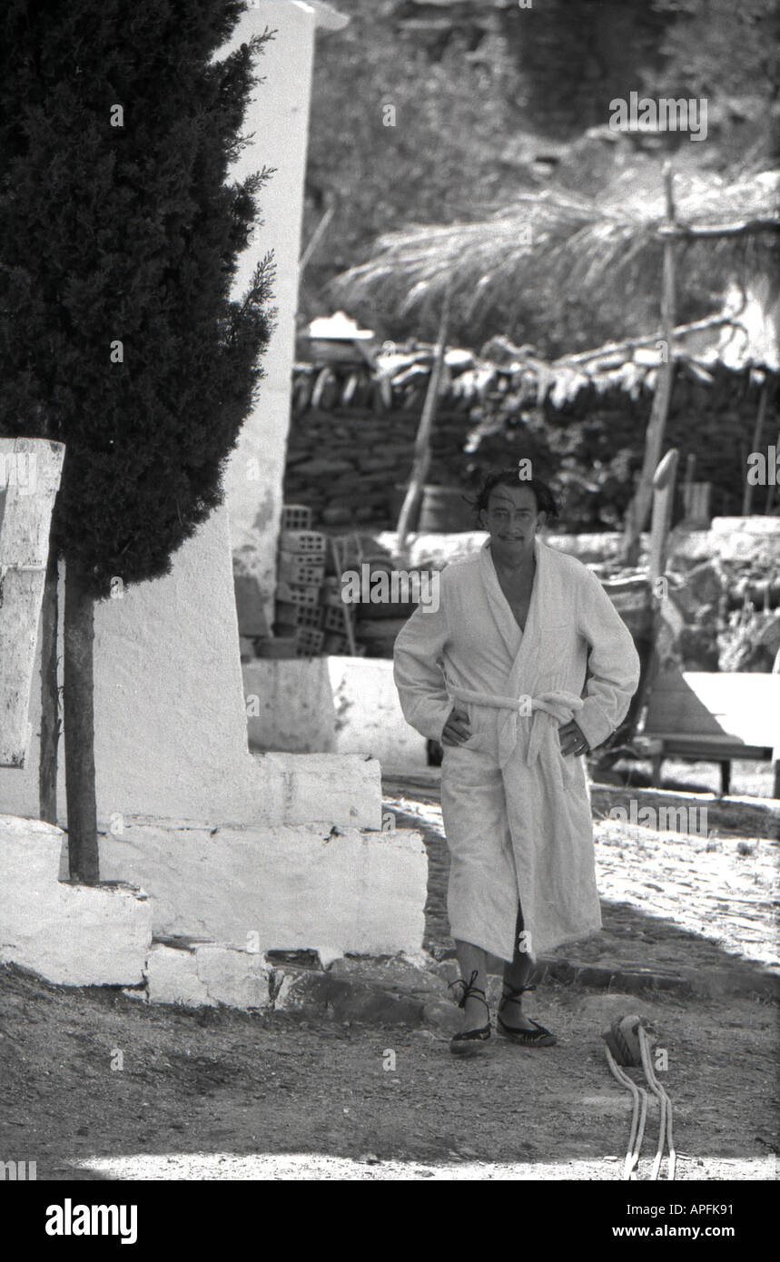 Salvador Dali wearing a bathrobe Port Lligat 1960 Stock Photo - Alamy