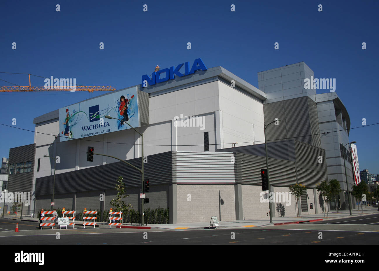 Exterior view of Nokia Theatre LA Live music venue California October ...