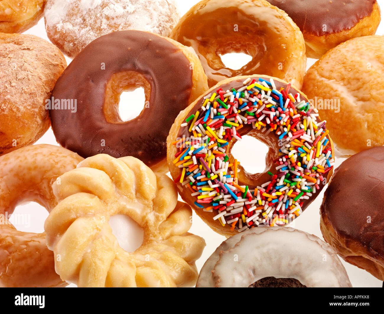SELECTION OF DOUGHNUTS CUT OUT Stock Photo - Alamy