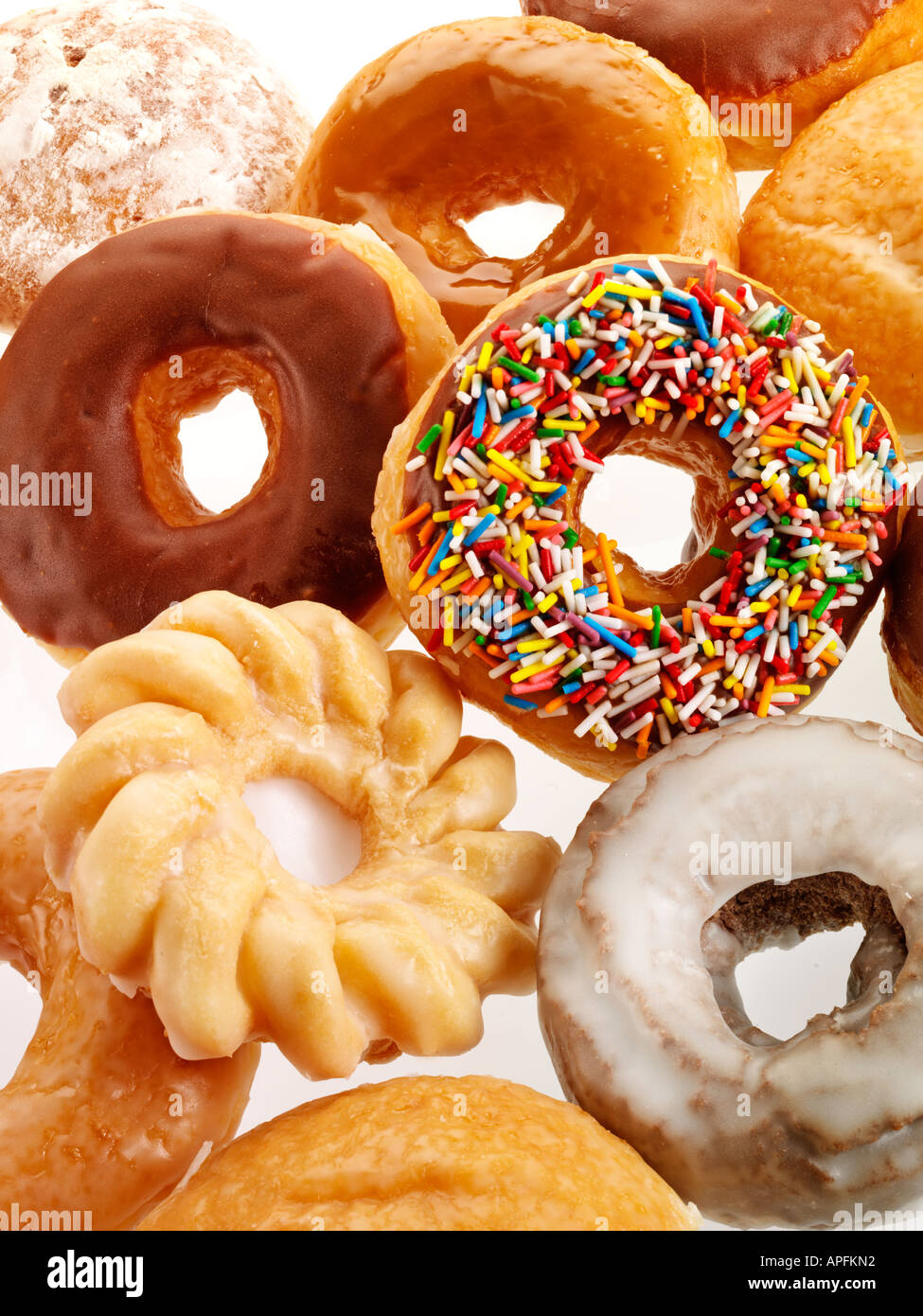 SELECTION OF DOUGHNUTS CUT OUT Stock Photo - Alamy