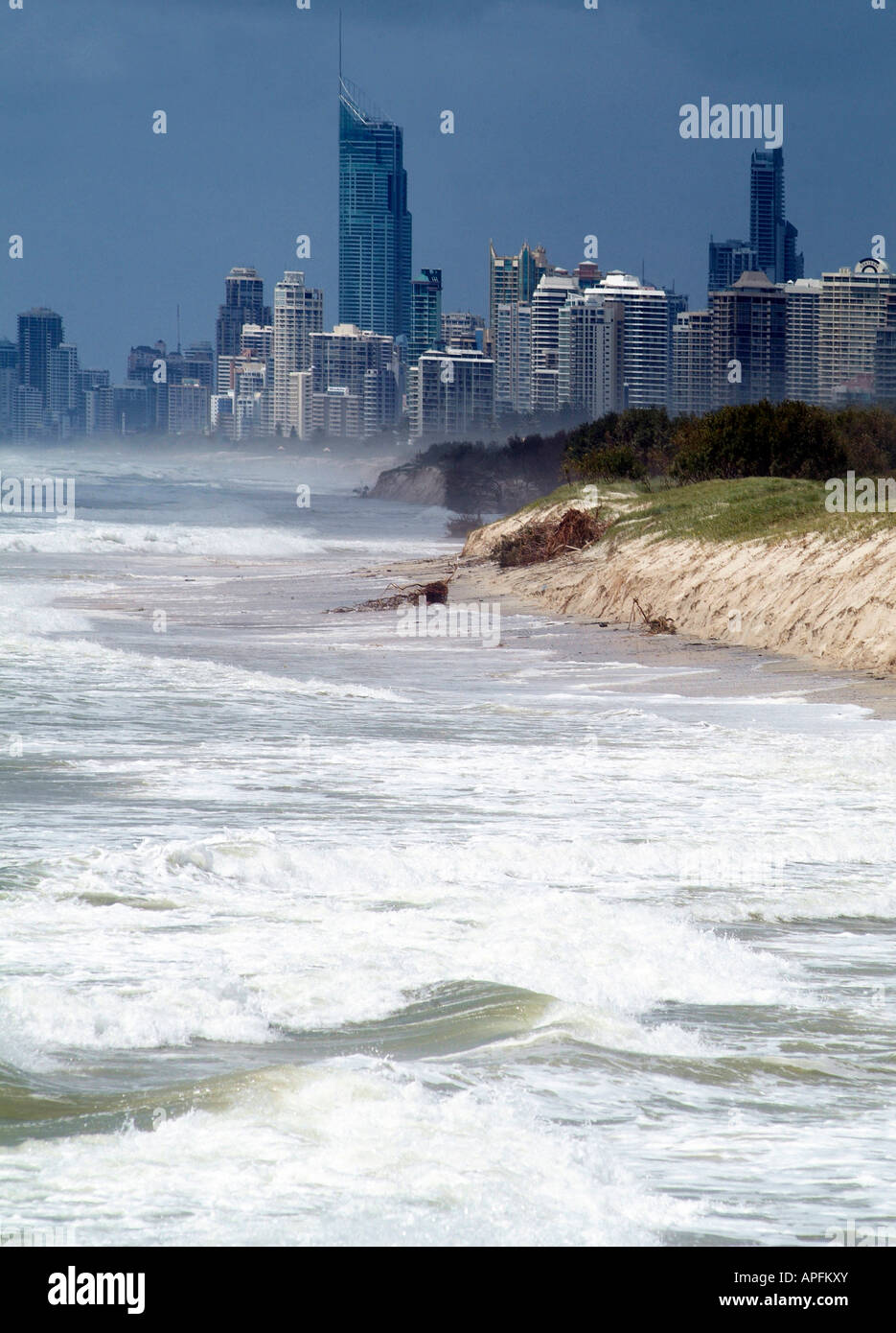 Gold Coast Queensland Australia Storm ravaged beaches at this popular ...