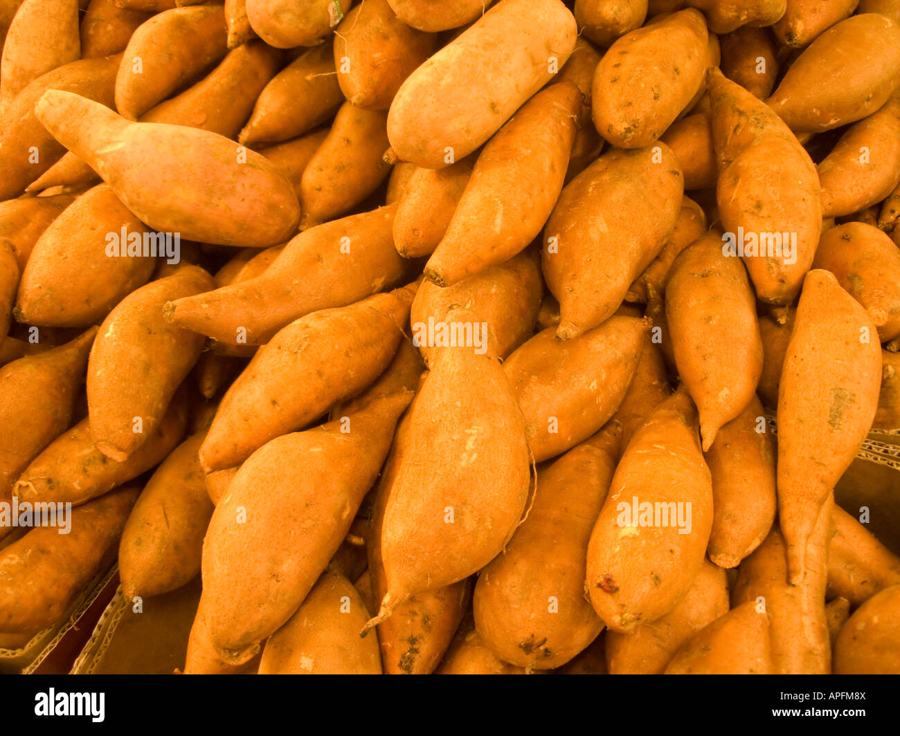 A supermarket display of sweet potatoes Stock Photo - Alamy