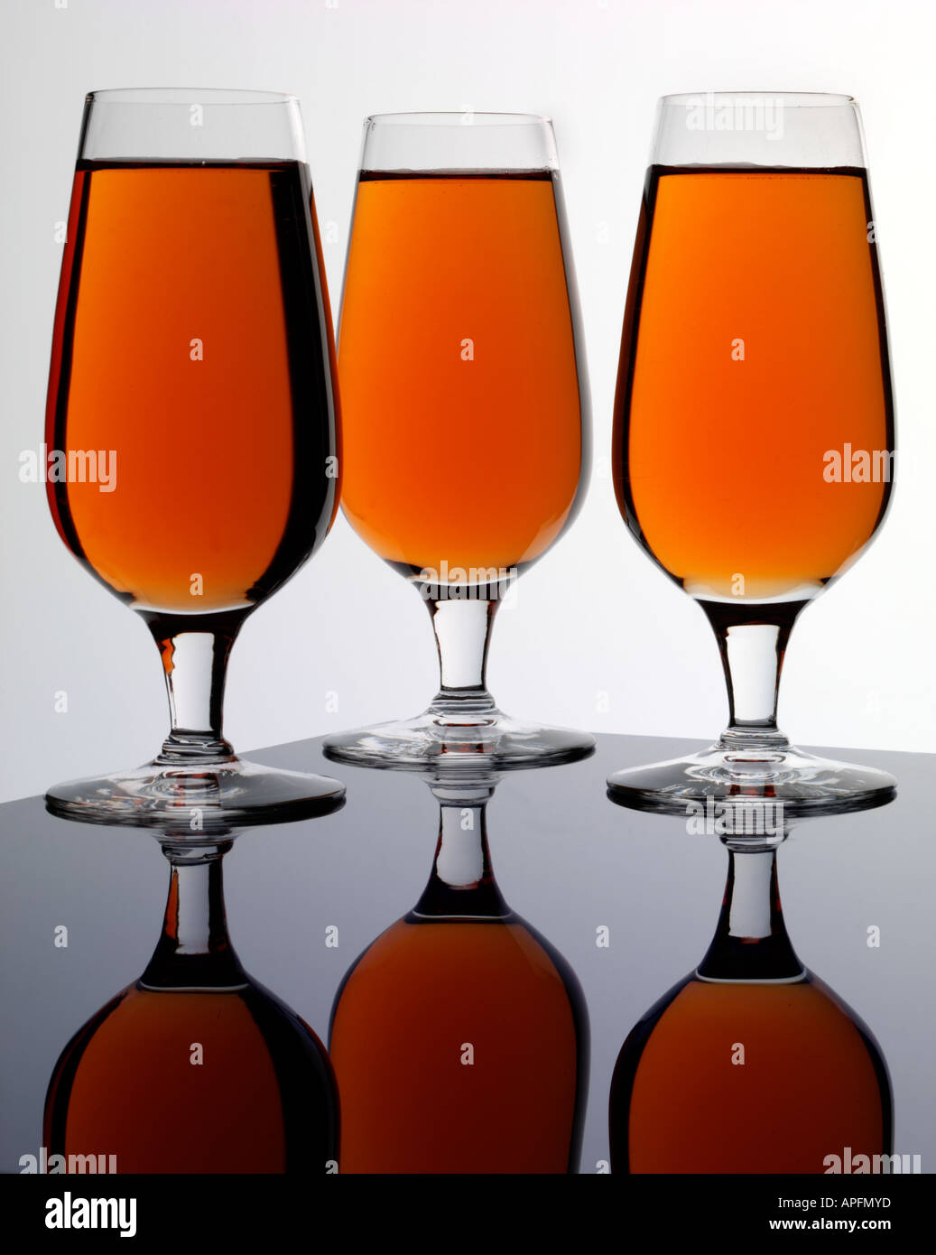 THREE GLASSES OF SHERRY Stock Photo - Alamy