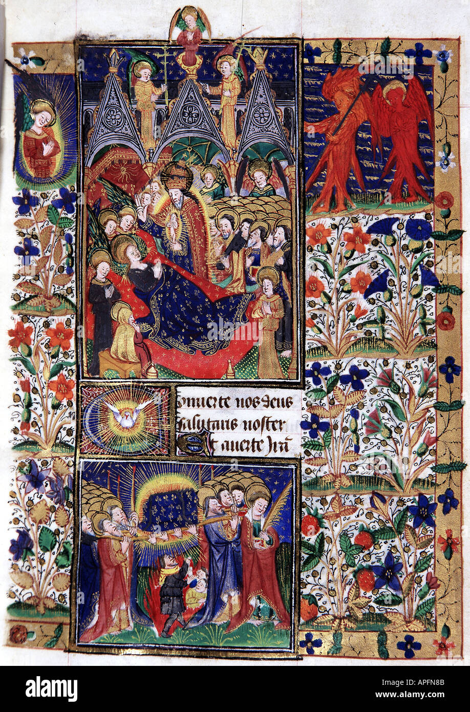 Manuscript of the Hours of Rohan Montauban The Dormition of the Virgin ...