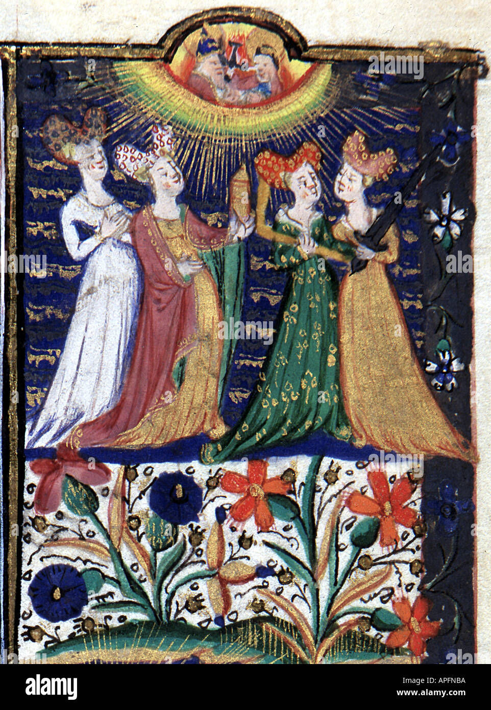 Manuscript of the Hours of Rohan Montauban The Trinity detail Stock ...