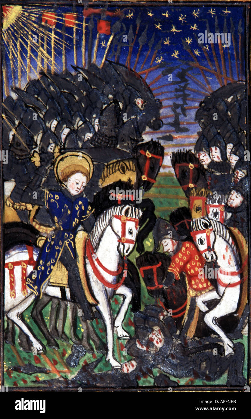 Manuscript of the Rohan Montauban Hours Cynegetic scene Stock Photo - Alamy