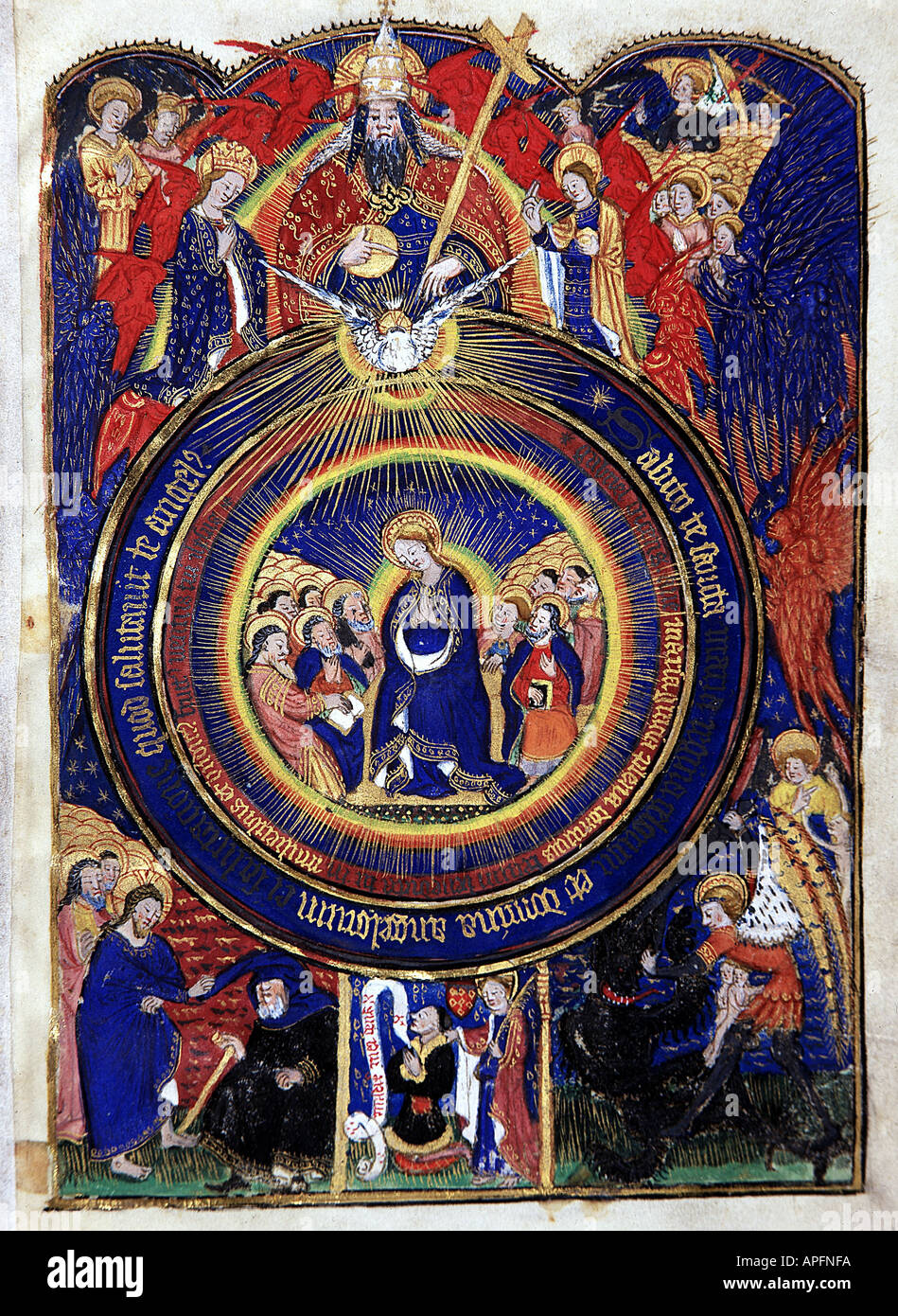 Manuscript of the Hours of Rohan Montauban The Trinity Stock Photo - Alamy