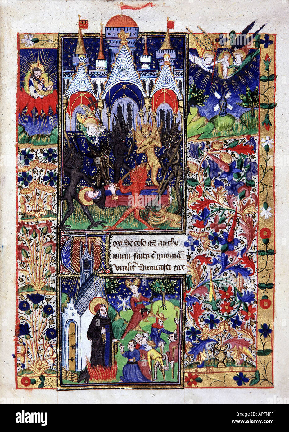 Manuscript of the Rohan Montauban Hours the martyrdom of Saint Anthony ...