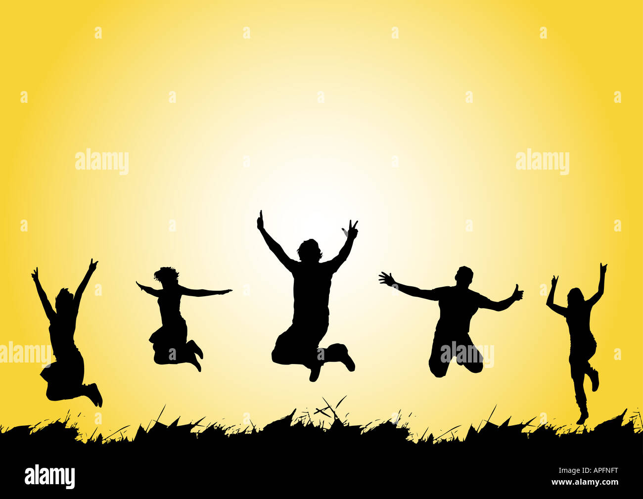 happy people jumping Stock Photo - Alamy