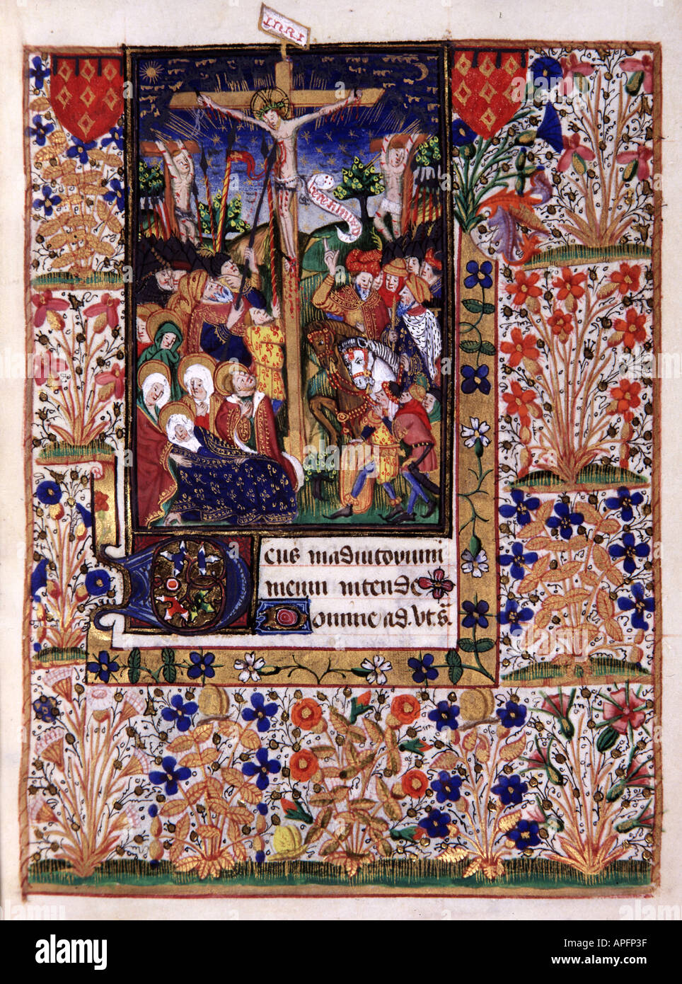 Manuscript of the Hours of Rohan Montauban The Crucifixion Stock Photo - Alamy