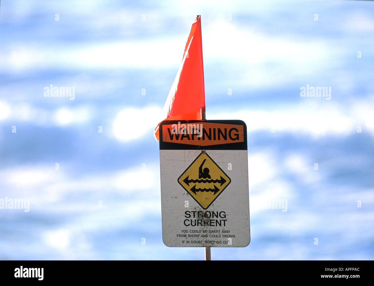 Warning sign on beach in Hawaii Stock Photo - Alamy