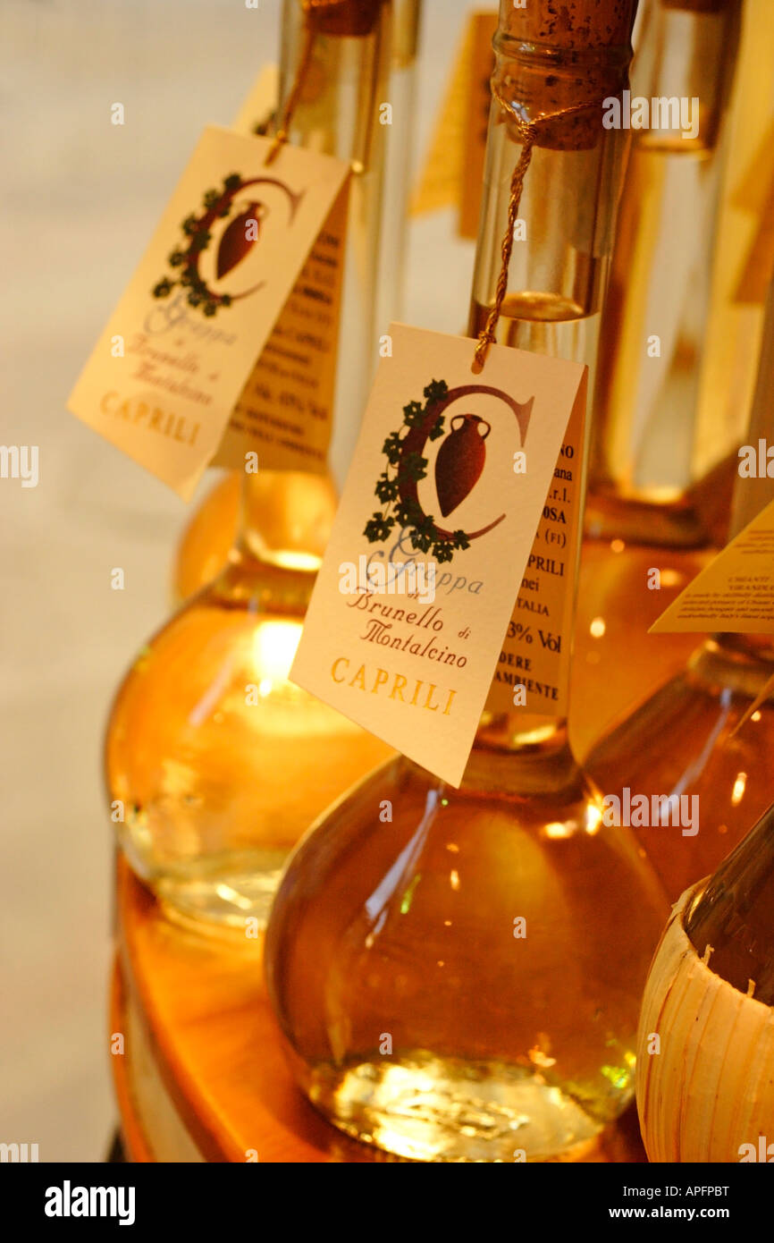 Bottles of Italian Grappa (grape based brandy), Italy Stock Photo - Alamy