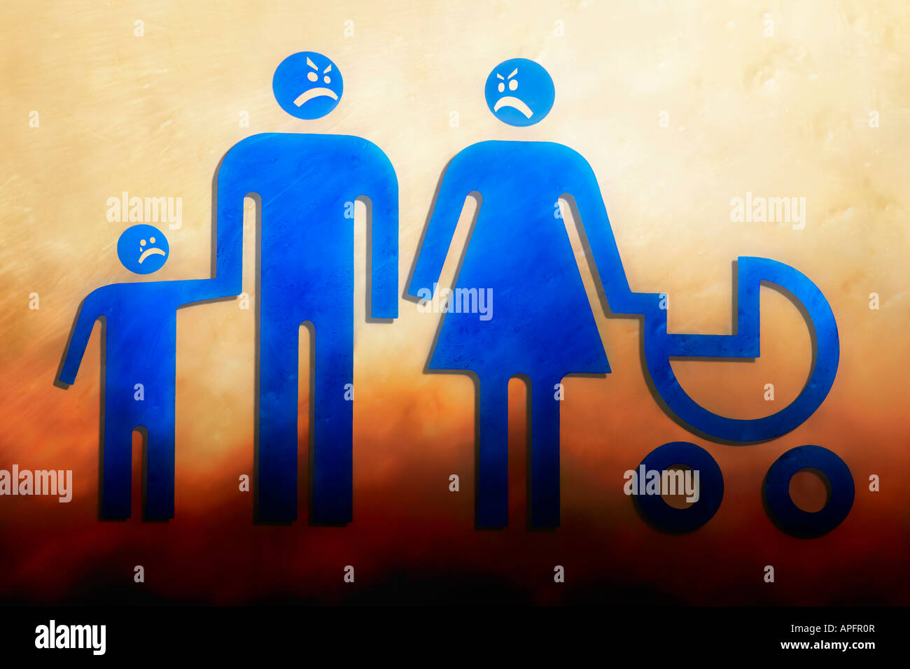 Illustration of unhappy family Stock Photo - Alamy