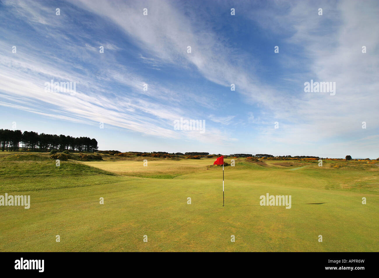 Burnside course 14th hole Carnoustie golf Links scotland Stock Photo ...
