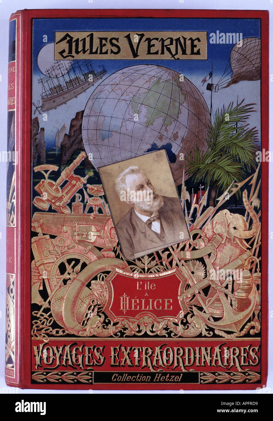 Jules Verne The Floating Island cover Stock Photo - Alamy