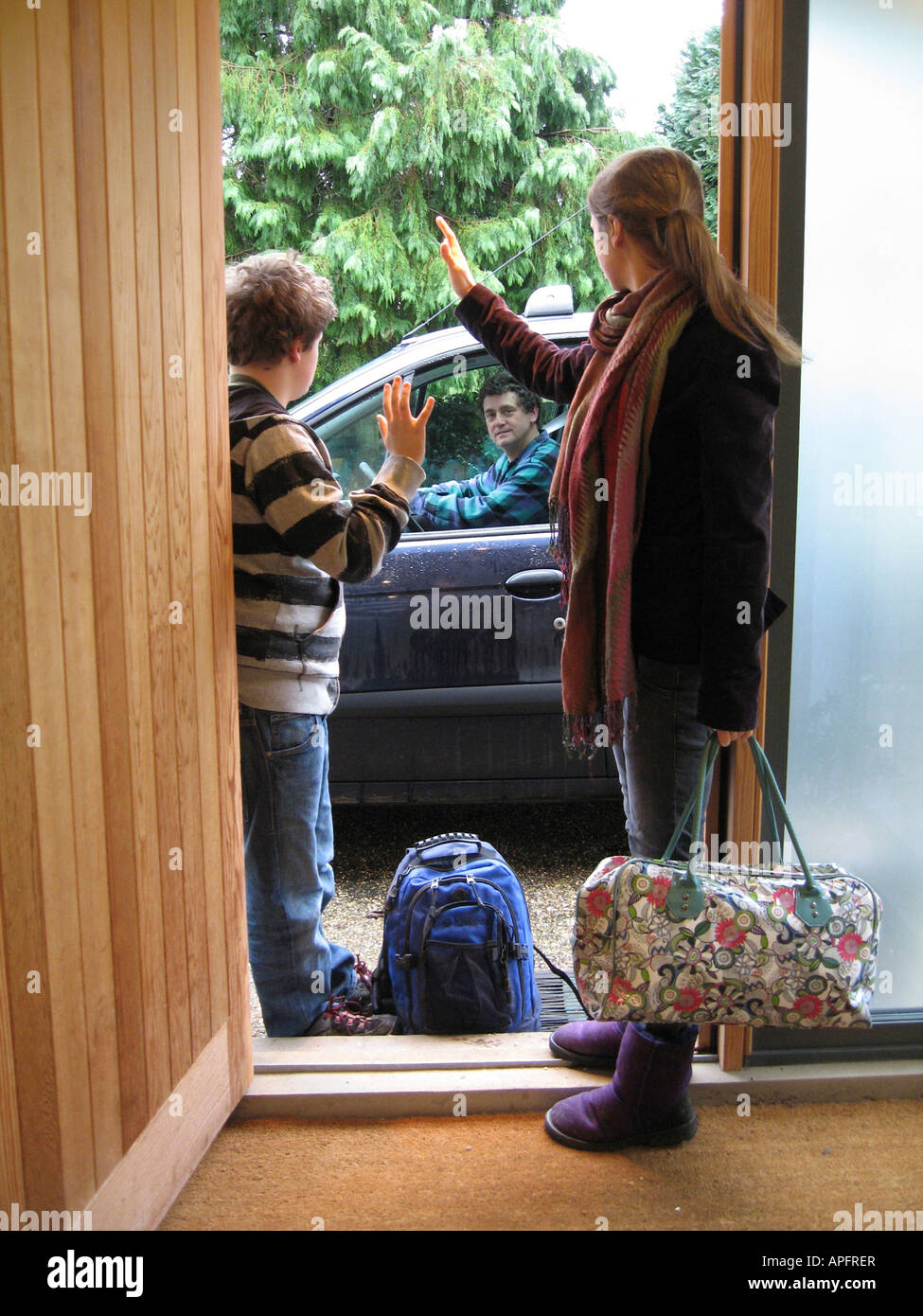 Waving Goodbye Children Stock Photos & Waving Goodbye Children Stock ...