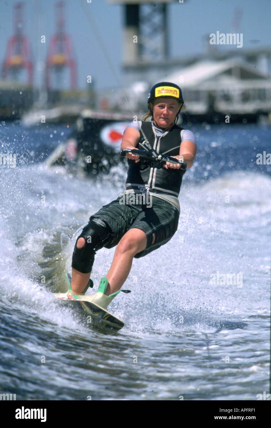 WAKEBOARDING ACTION MELBOURNE AUSTRALIA Stock Photo - Alamy