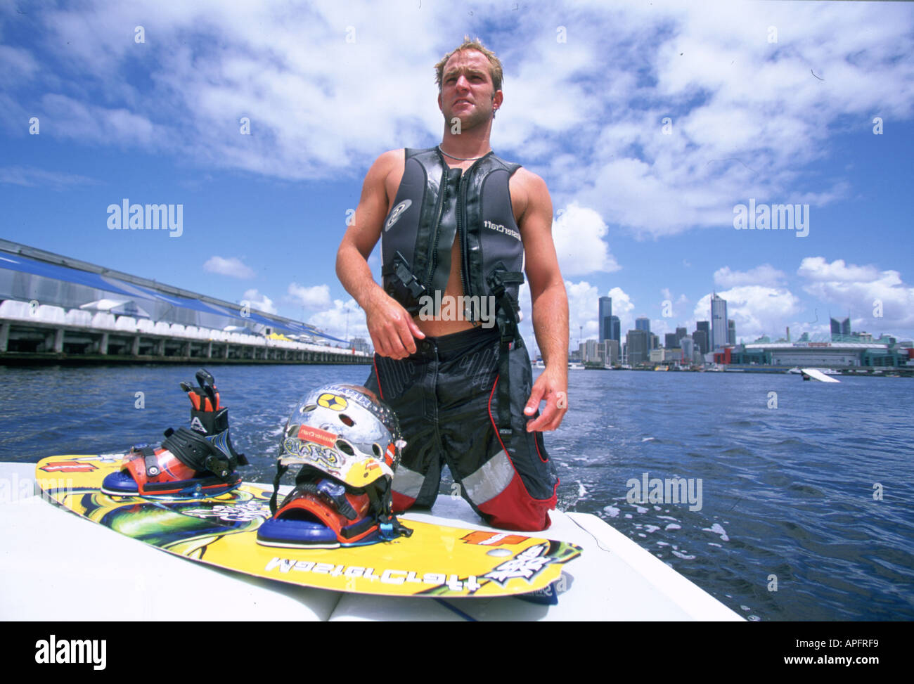 WAKEBOARDING ACTION MELBOURNE AUSTRALIA Stock Photo - Alamy