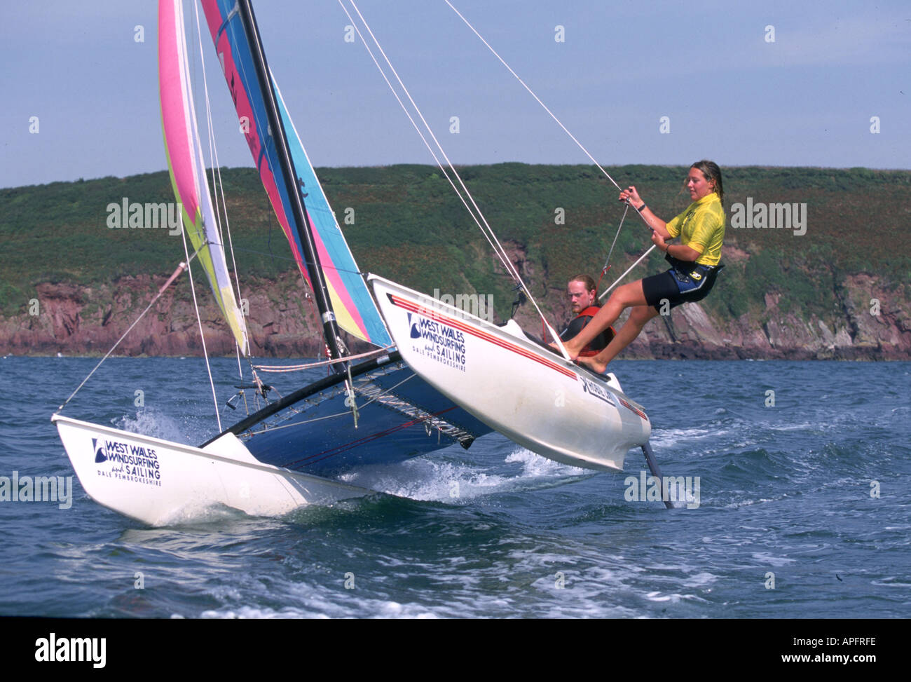 Catamaran on water side view hi-res stock photography and images - Alamy