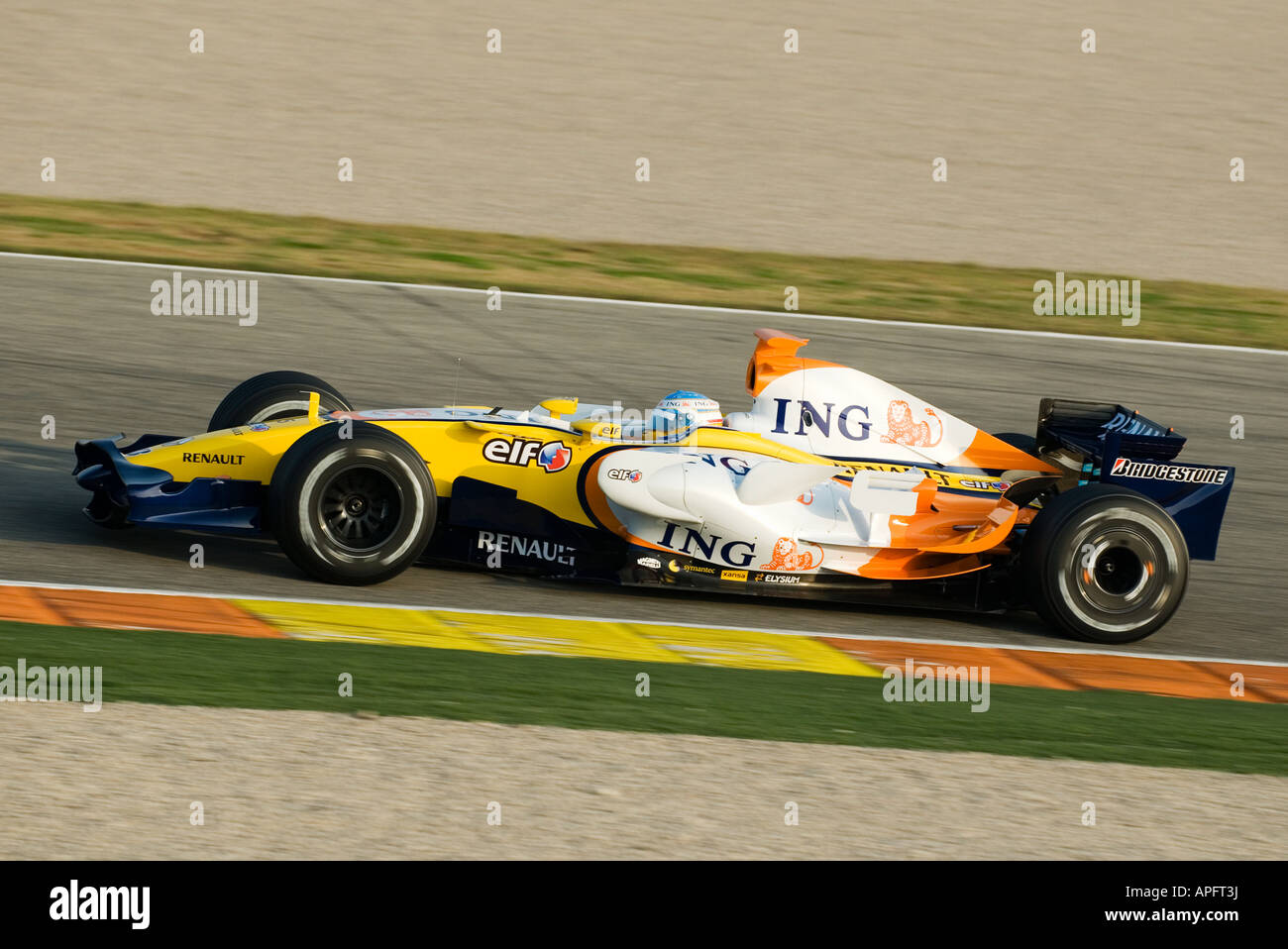 Fernando ALONSO (ESP) in the Renault R28 Formula 1 racecar Stock Photo ...
