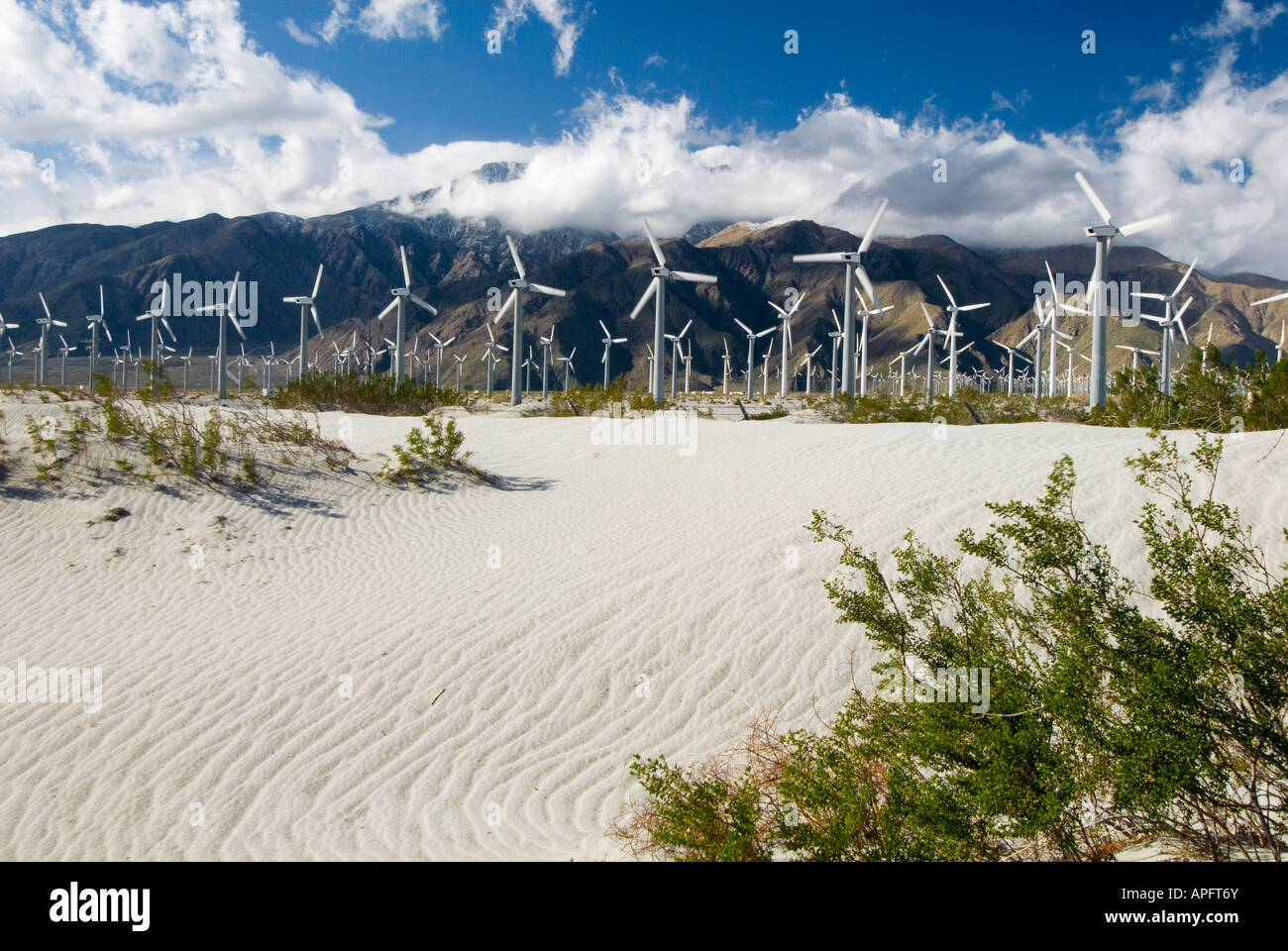 Wind farm in the desert near Palm Springs California Stock Photo - Alamy