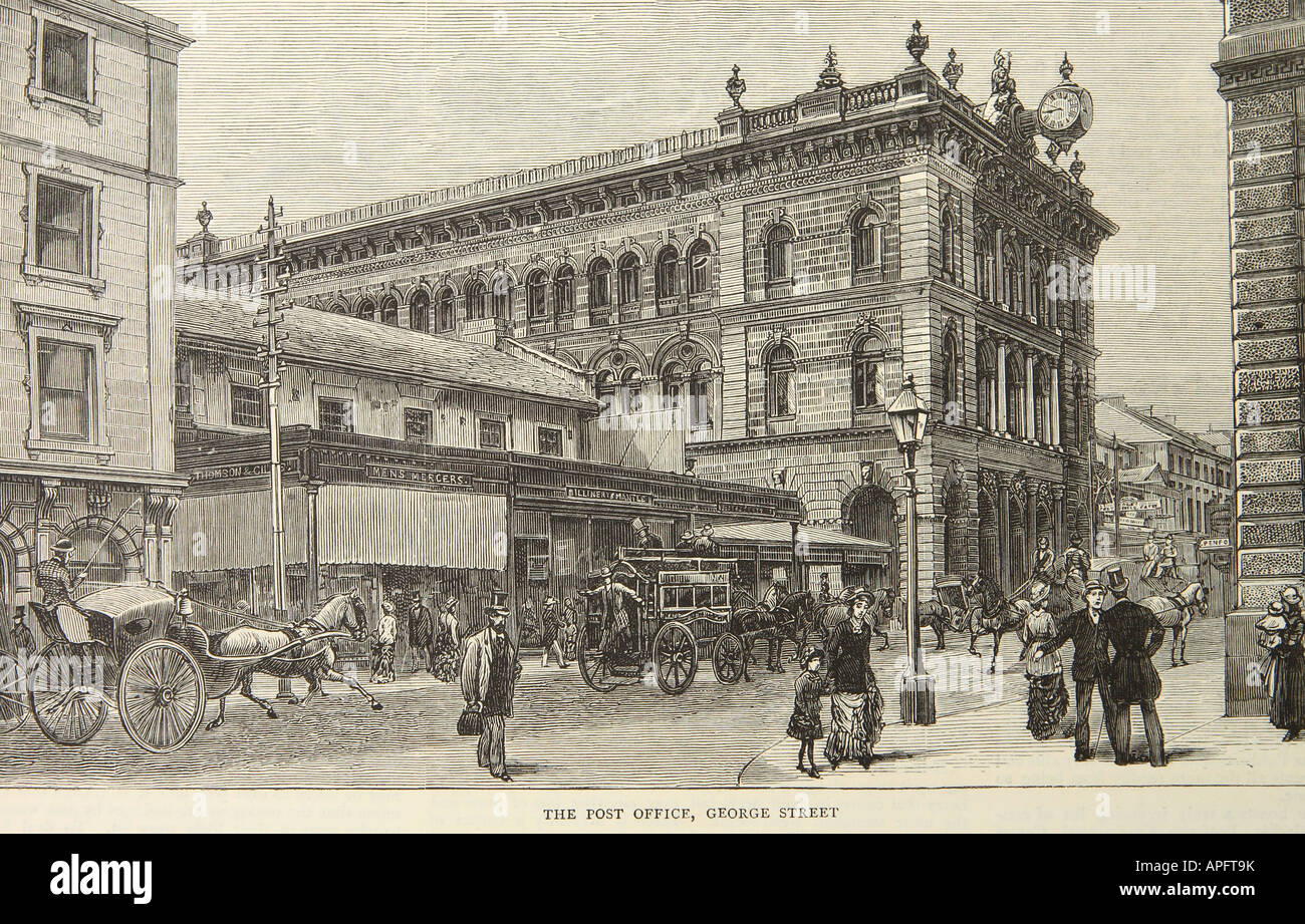 Sydney Australia The Post Office in George Street in 1880 Stock Photo ...