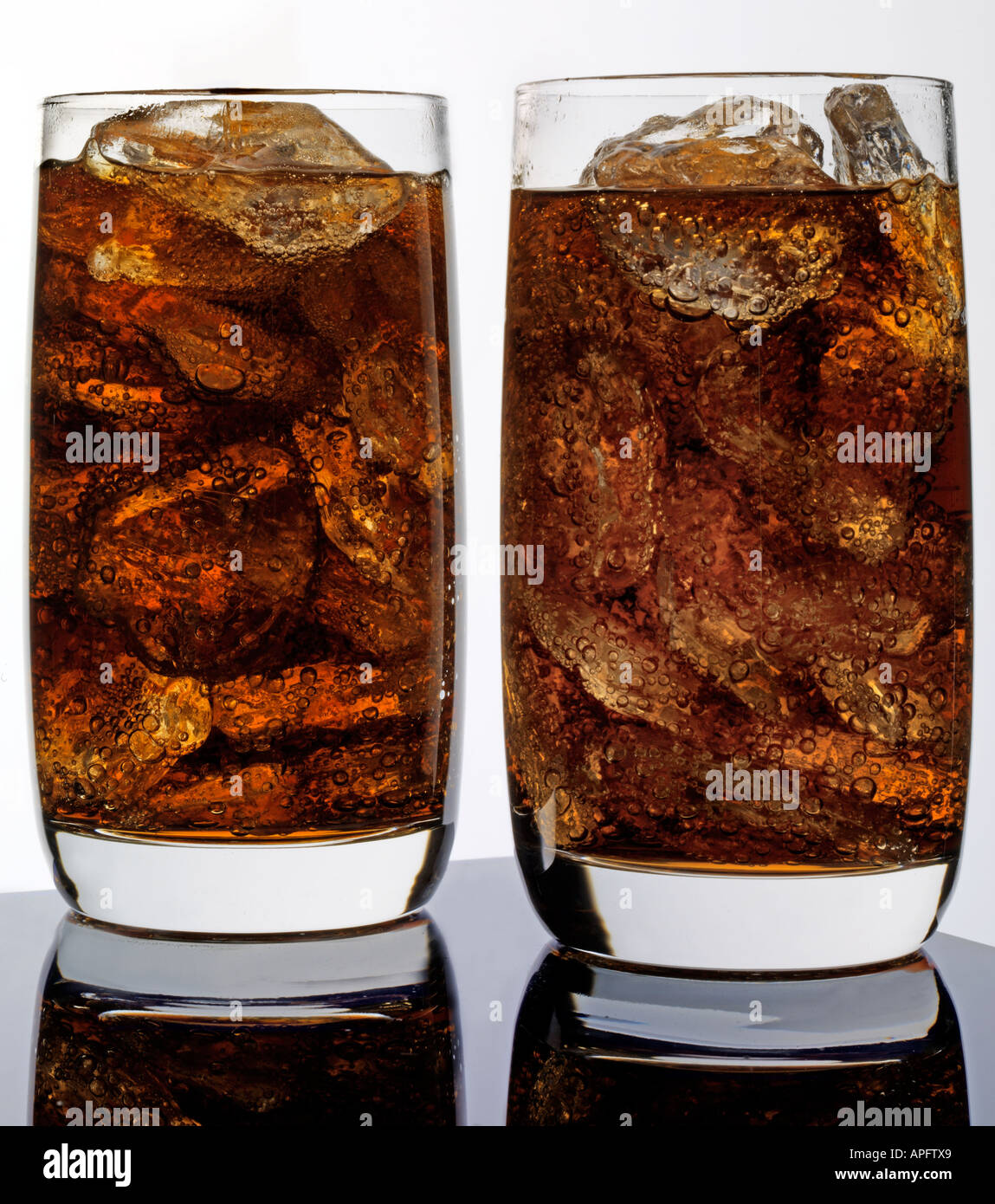 TWO GLASSES OF COLA Stock Photo - Alamy