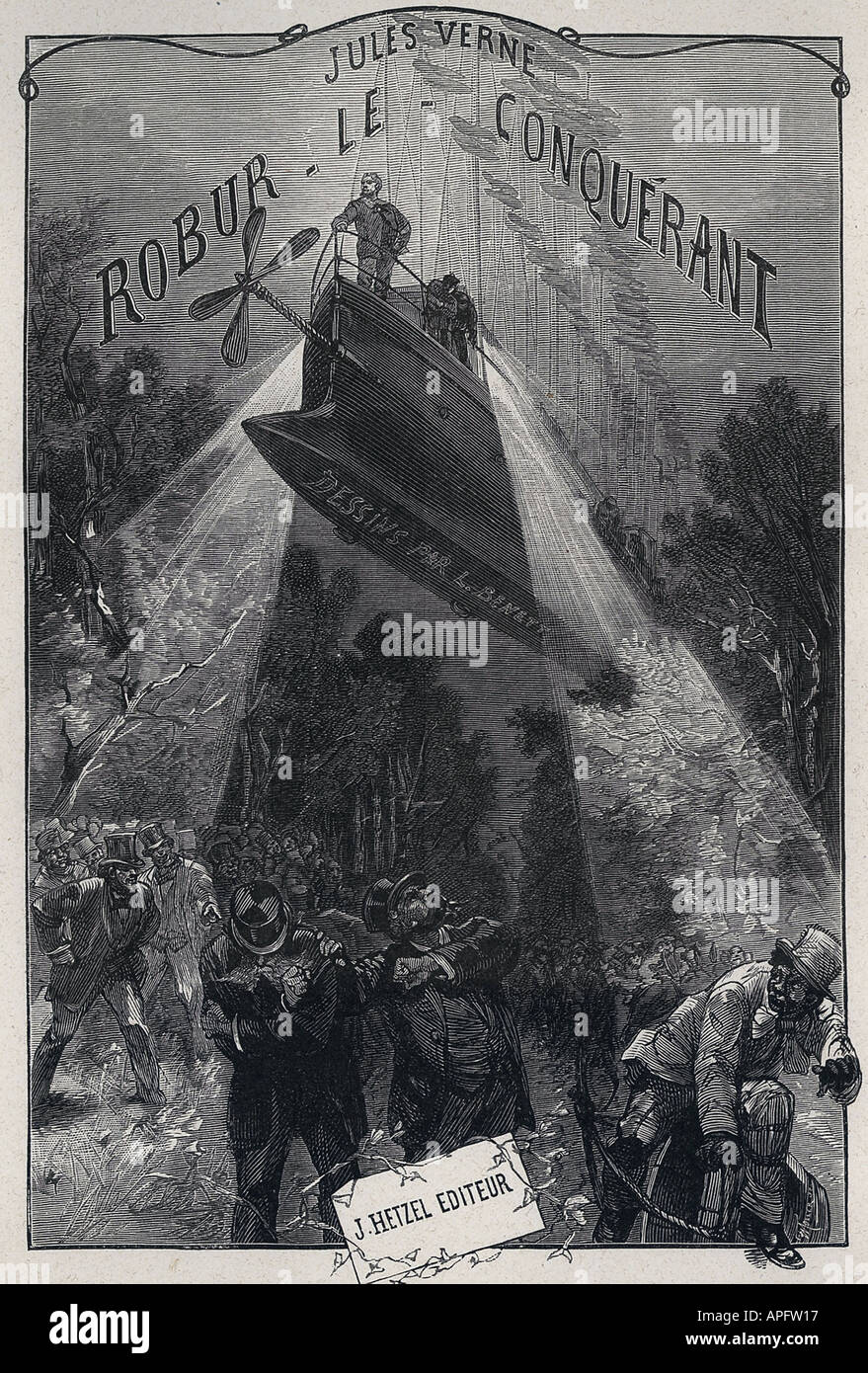 Jules Verne Robur the Conqueror frontispiece Stock Photo - Alamy